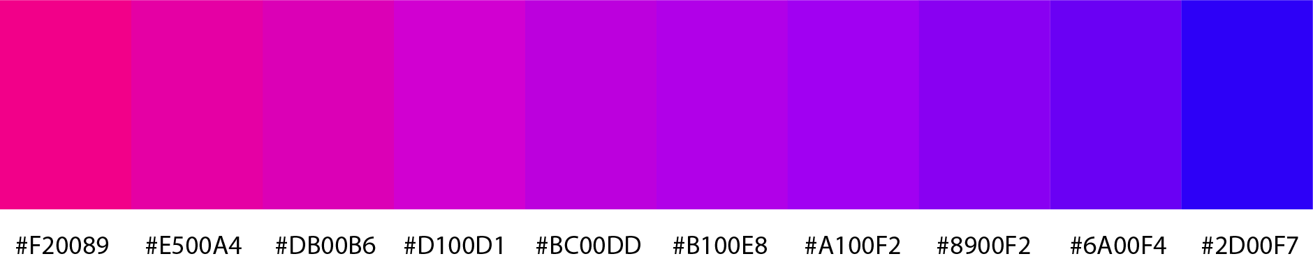 Bright Neon Color Palette Combinations with Hex Codes and Names - EnigmaEasel