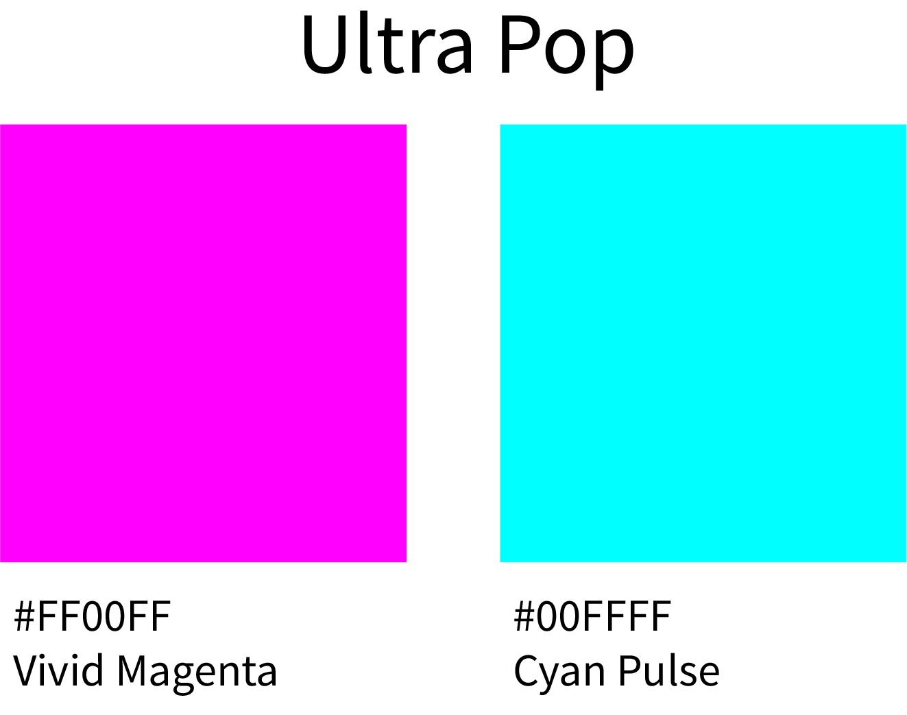 Bright Neon Color Palette Combinations with Hex Codes and Names ...